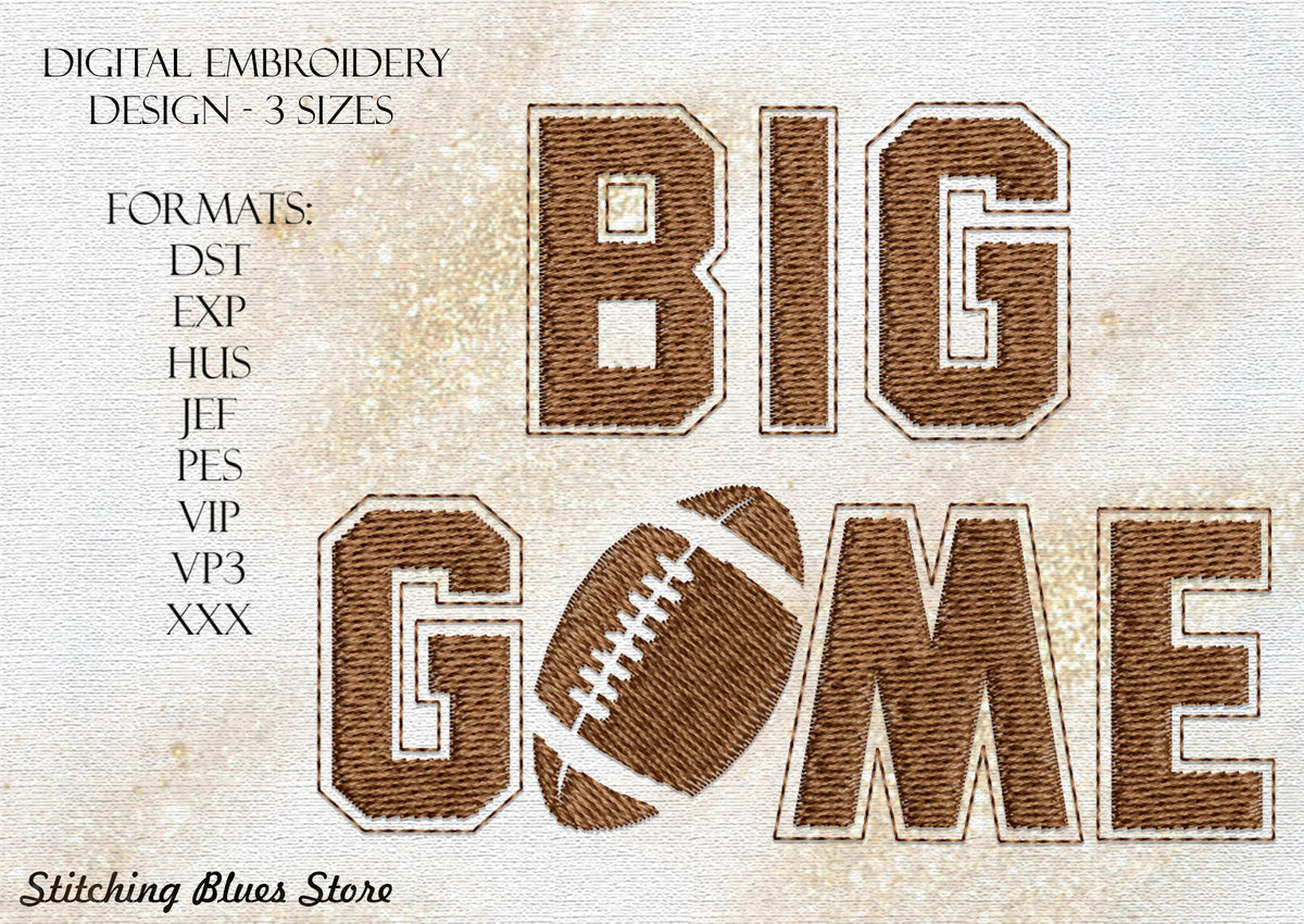 Big Game American Football Machine Embroidery Design – Stitching Blues