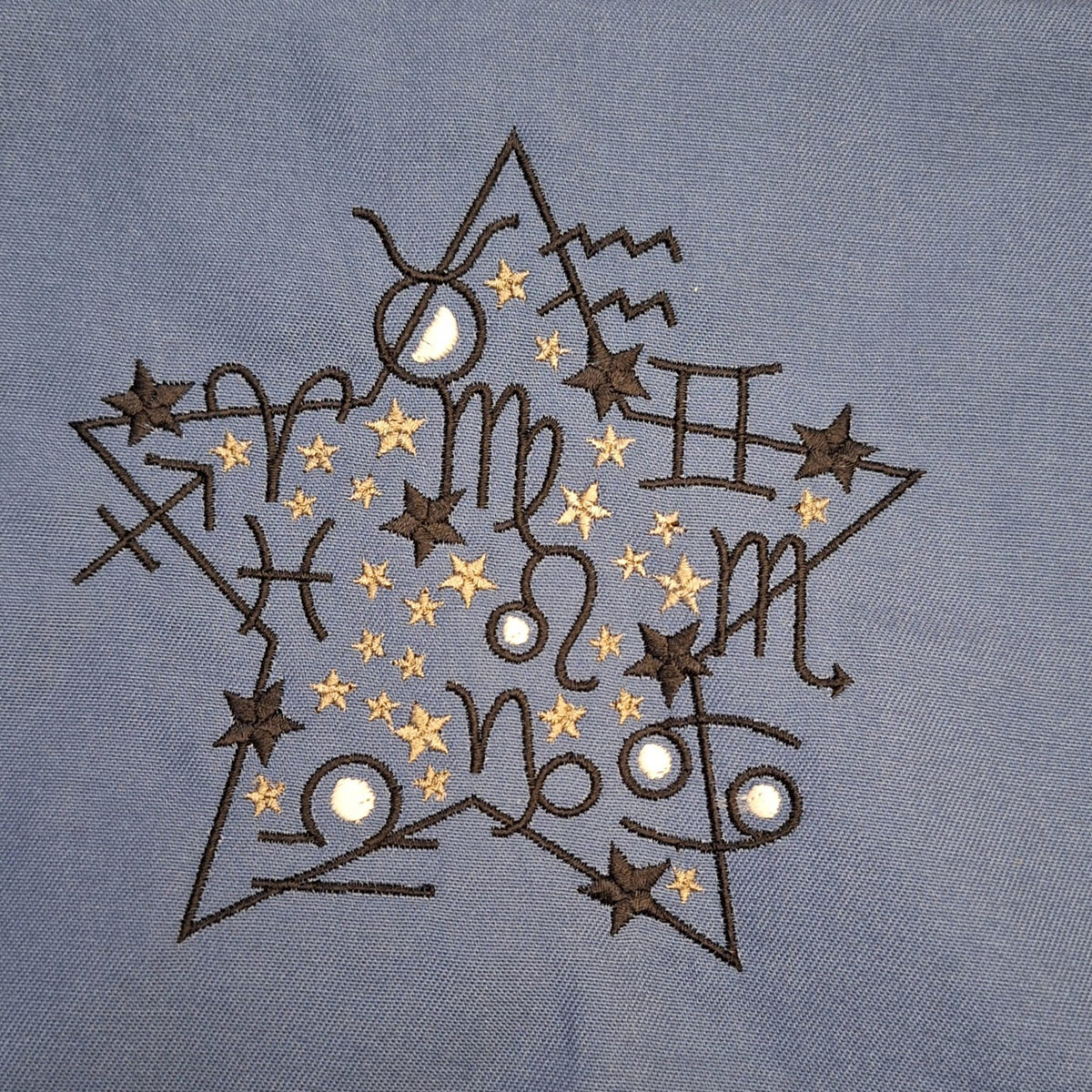 Star With Zodiac Signs Machine Embroidery Design – Stitching Blues