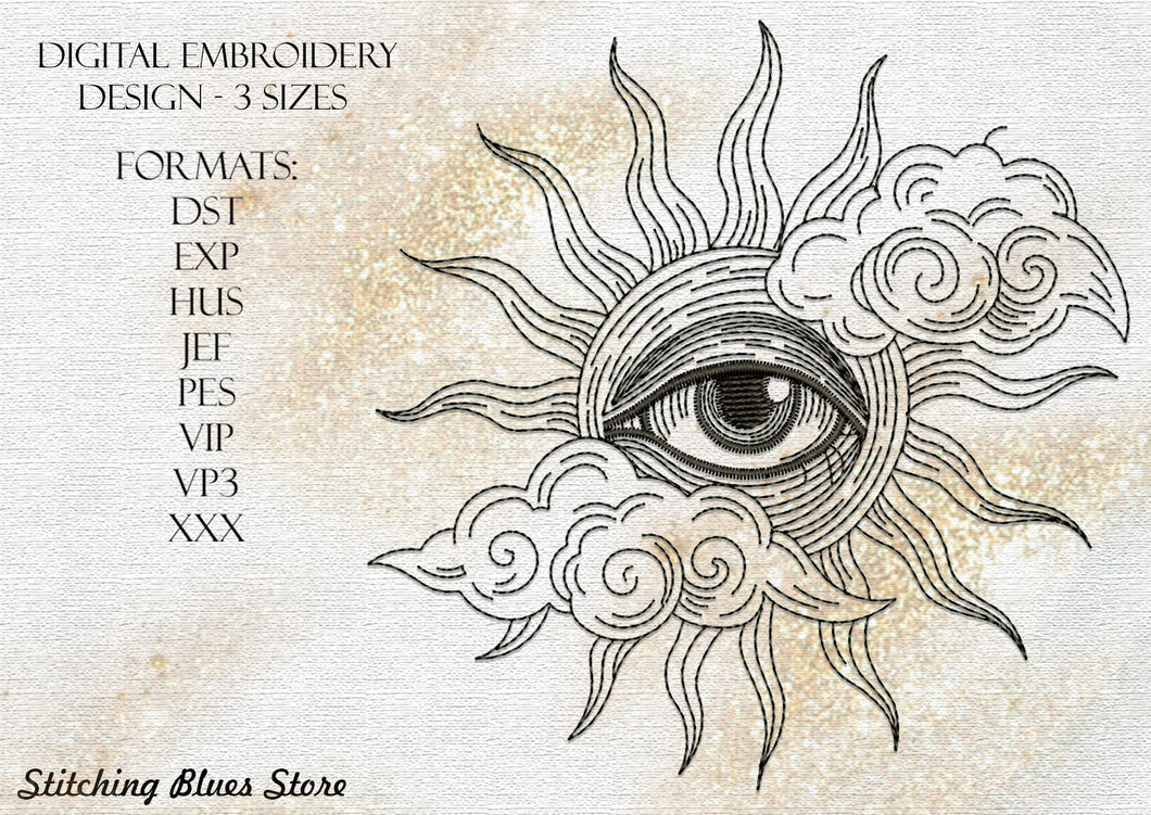 All-seeing Eye Machine Embroidery Design In 3 Sizes – Stitching Blues