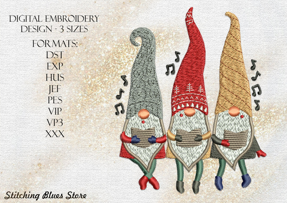 Christmas Elves Choir Machine Embroidery Design – Stitching Blues