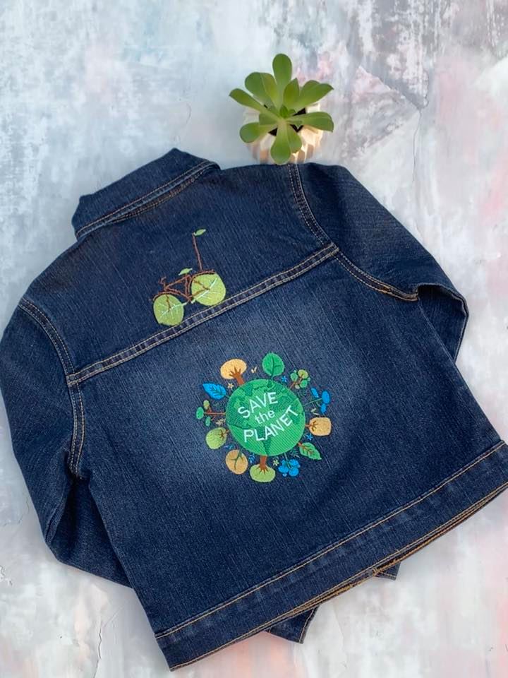 Save the planet embroidery design - ecological – Stitching Blues
