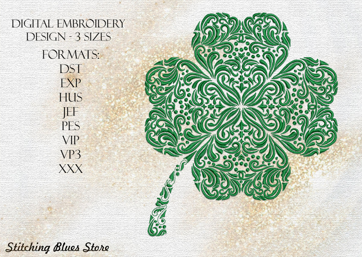Clover machine embroidery design - Saint Patricks Day – Stitching Blues