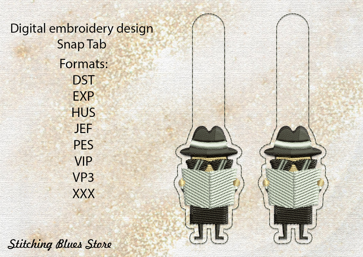 Detective Snap Tab machine embroidery design – Stitching Blues