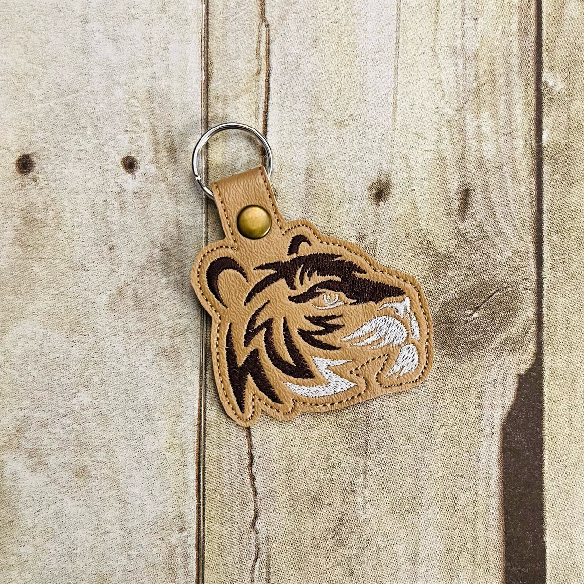 Tiger portrait Snap Tab machine embroidery design – Stitching Blues