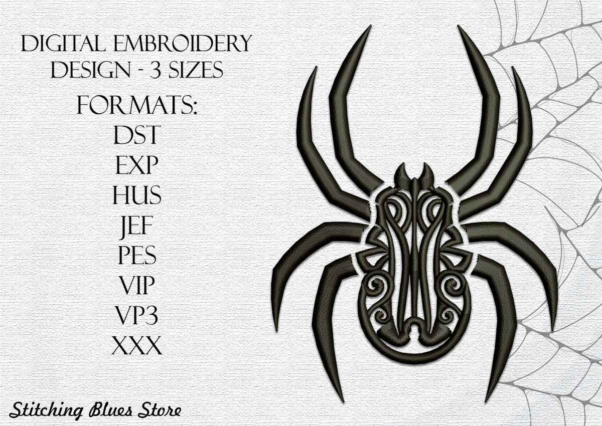 Tribal celtic spider machine embroidery design – Stitching Blues